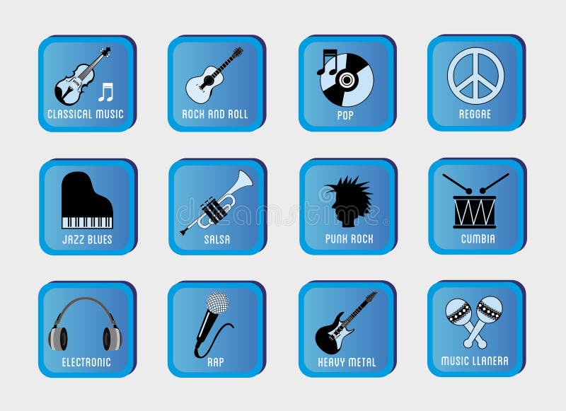 Géneros musicales ilustración del vector. Ilustración de acontecimiento ...
