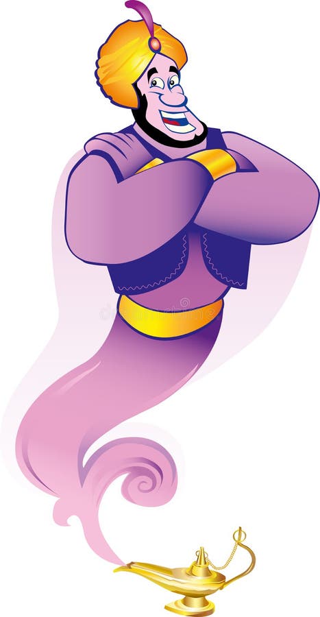 Gênios Dos Desenhos Animados Ilustração do Vetor - Ilustração de desejo ...