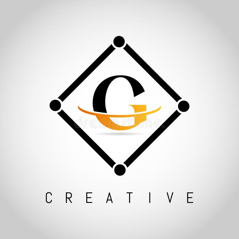 G Square Framed Letter Logo Design Vector. Stock Vector - Illustration ...