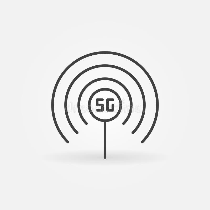 5G Antenna Concept Vector Icon in Thin Line Style Stock Vector ...