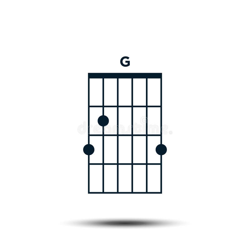 G, Basic Guitar Chord Chart Icon Vector Template Stock Vector ...