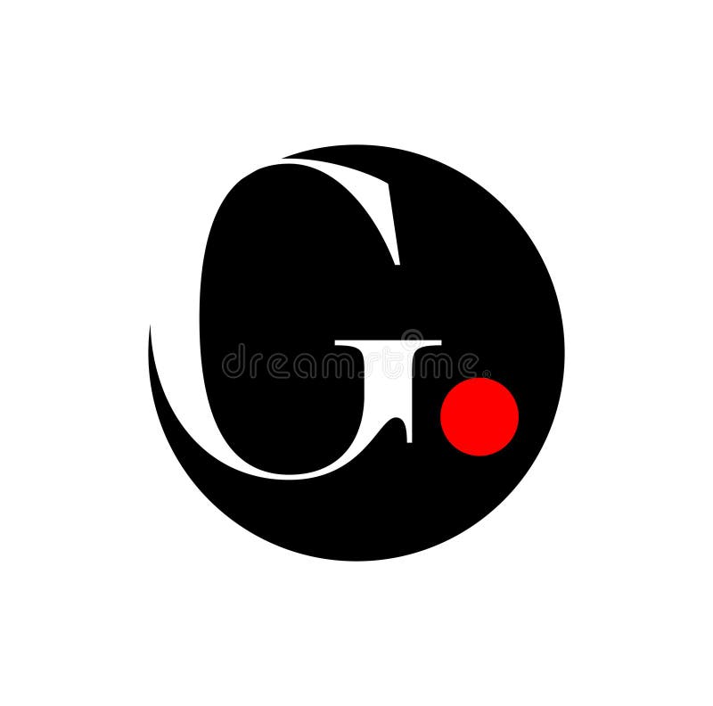 G Brand Name Initial Letters Icon with Round Shape Stock Vector ...