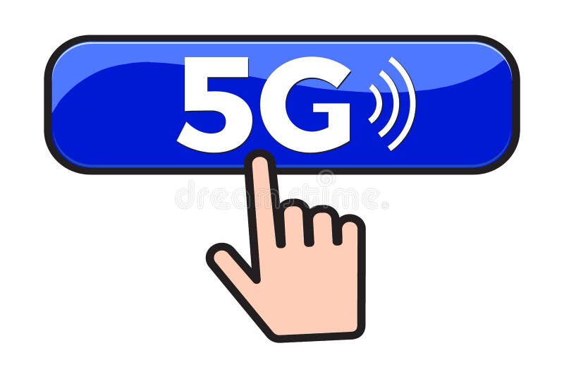5G Button and Finger Click Cursor Stock Vector - Illustration of ...