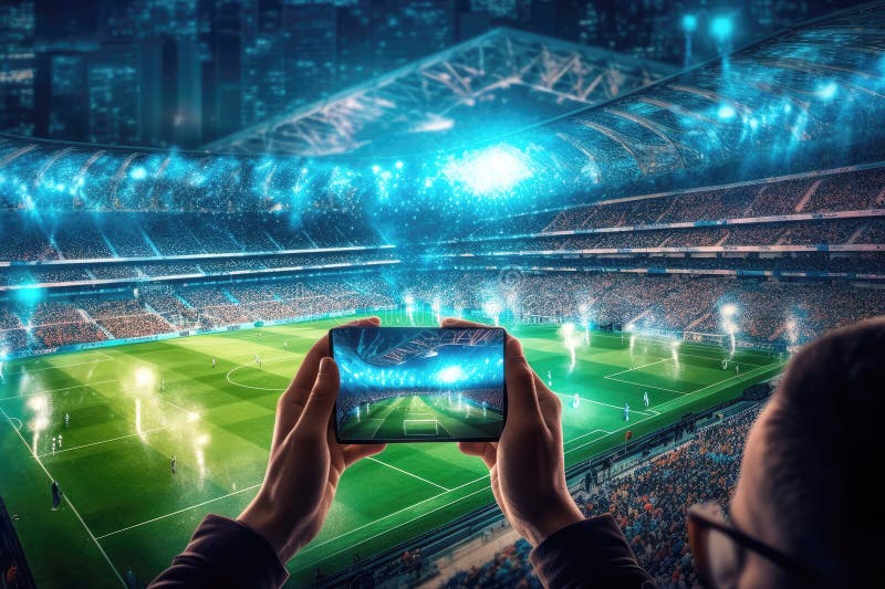 5g Captured Soccer Highlights on Phone Stock Illustration ...