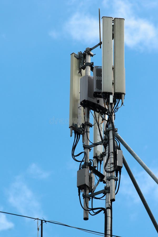 3G, 4G and 5G Cellular Antennas. Base Transceiver Station ...
