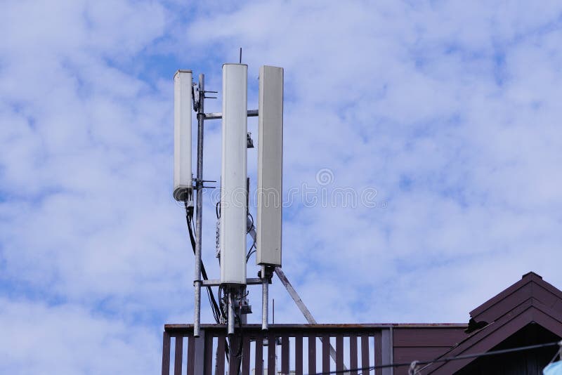 Telecommunication Tower. Wireless Communication Antenna Transmitter ...