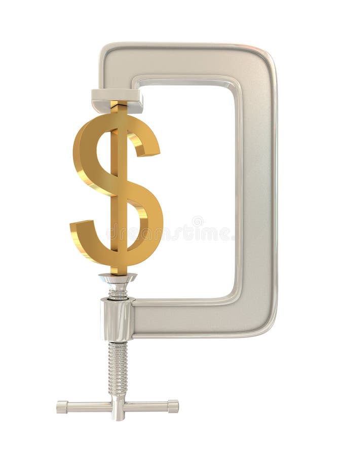 G clamp and Dollar sign stock illustration. Illustration of isolated ...