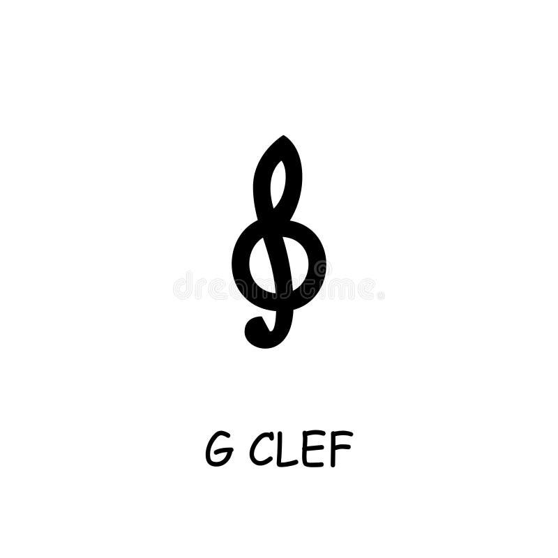 G Clef flat vector icon stock illustration. Illustration of eighth ...