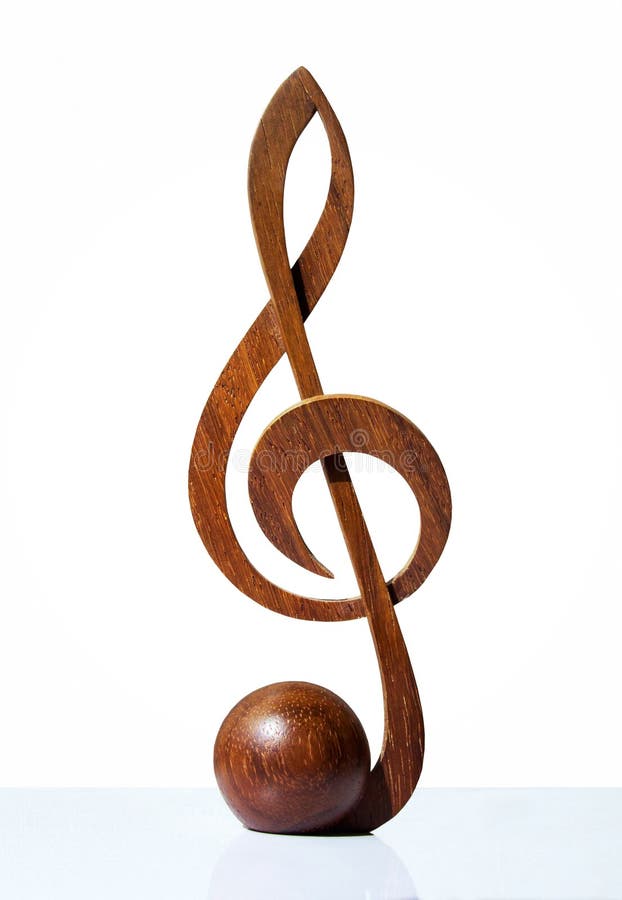 G-clef Icon Carved from Wood Stock Photo - Image of note, decorate ...