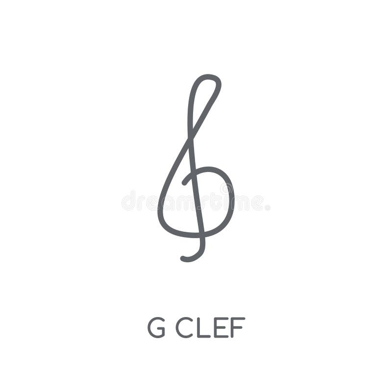 G Clef Linear Icon. Modern Outline G Clef Logo Concept on White Stock ...