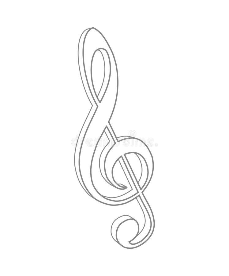 G-clef music note key icon stock vector. Illustration of music - 200788106