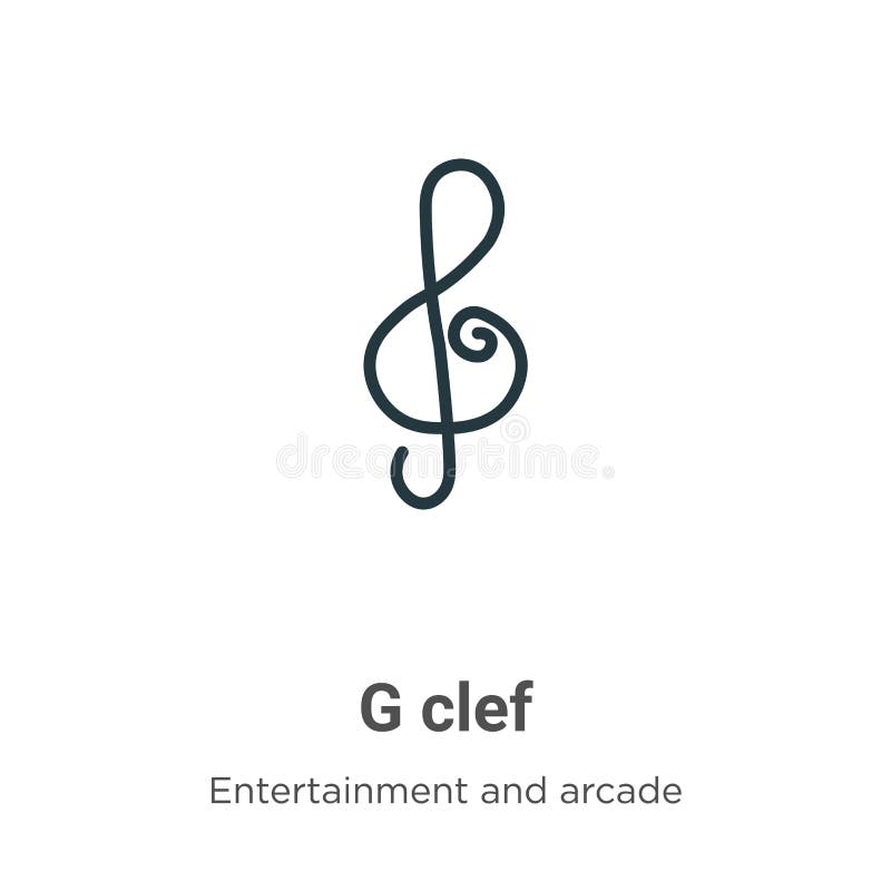 G Clef Outline Vector Icon. Thin Line Black G Clef Icon, Flat Vector ...