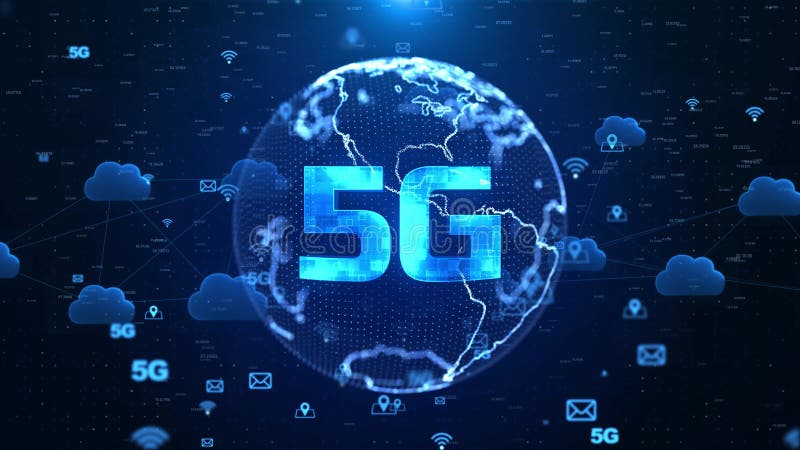 5g Cloud Computing, Cloud Services Big Data Internet Information Technology Loop Background ...