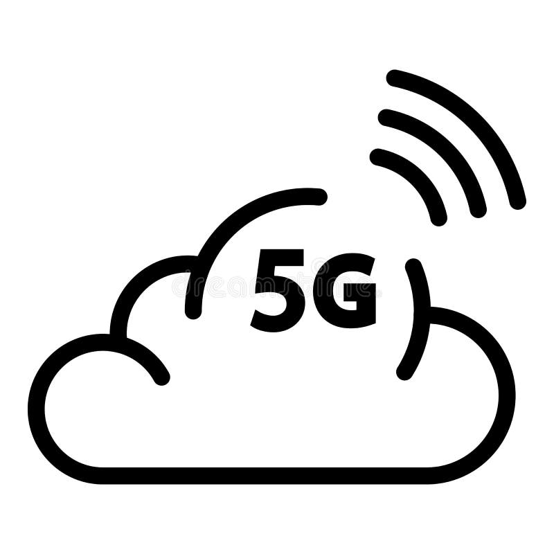 5G Cloud Icon, Outline Style Stock Vector - Illustration of people ...