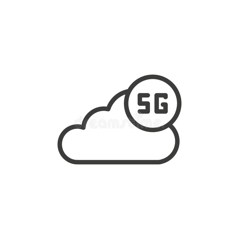 5g Cloud Icon Simple Outline Vector Logo Stock Vector - Illustration of ...