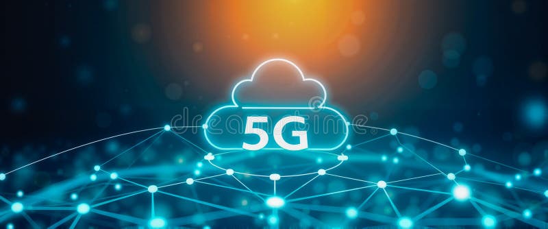 5G Cloud Technology Connection Visualized with Digital Network Stock ...