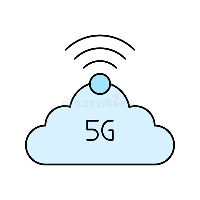 5G cloud technology icon stock vector. Illustration of communication ...