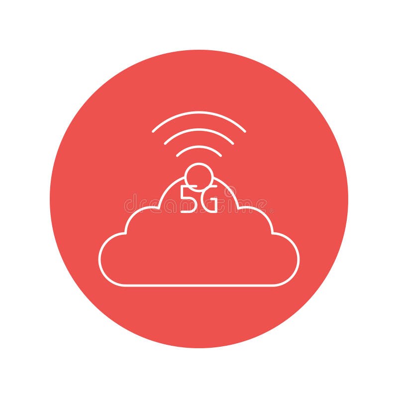 5G cloud technology icon stock vector. Illustration of flat - 239042822