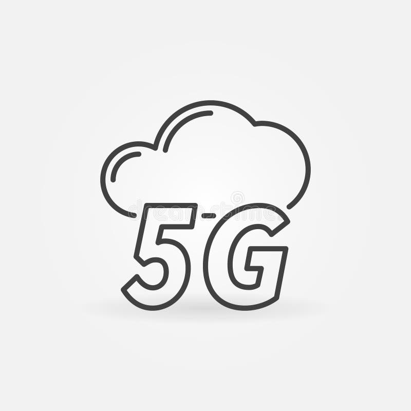5G Cloud Vector Concept Icon in Thin Line Style Stock Vector ...