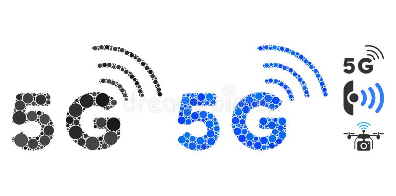 5G Mosaic Icon of Circle Dots Stock Vector - Illustration of fourth ...