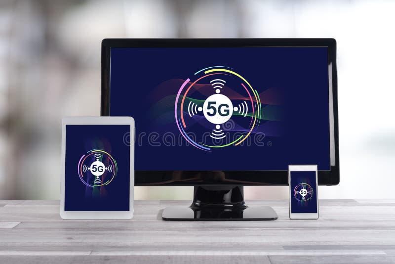 5g Concept on Different Devices Stock Image - Image of screen ...