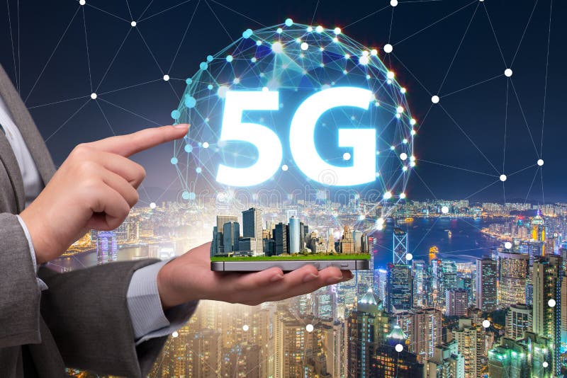 The 5g Concept of Internet Connection Technology Stock Illustration ...