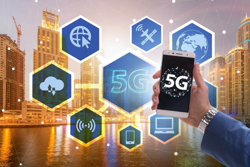 The 5g Concept of Internet Connection Technology Stock Illustration ...