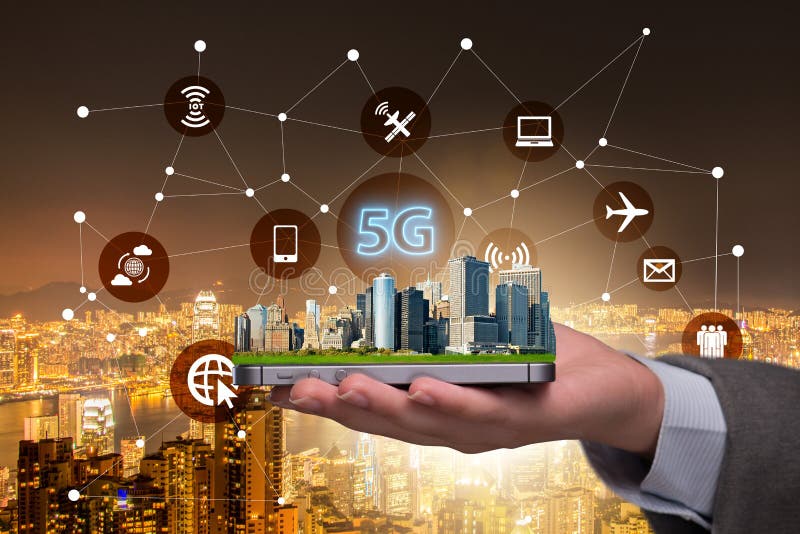 The 5g Concept of Internet Connection Technology Stock Image - Image of ...