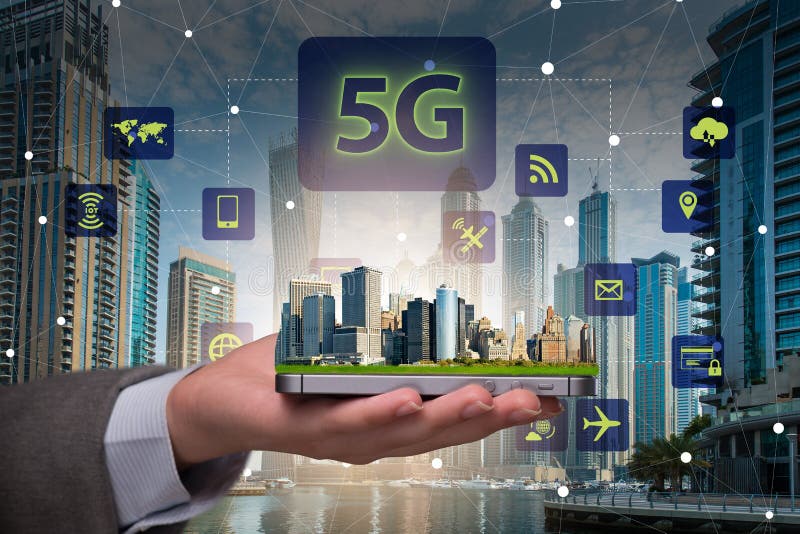 The 5g Concept of Internet Connection Technology Stock Illustration ...