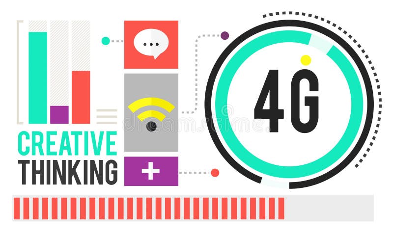 4G Connection Technology Internet Network Concept Stock Illustration ...