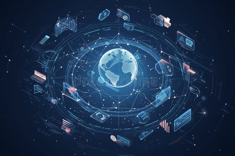 5G Connectivity Illustrated through Digital Network, Cyber Security ...