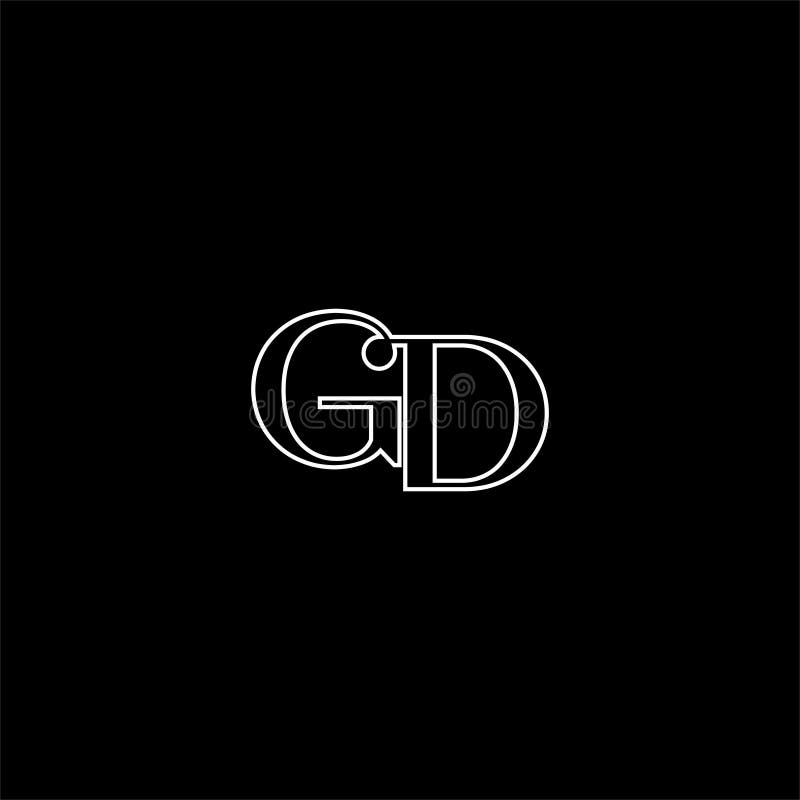 G D Letter Logo Creative Design on Black Color Background.gd Stock ...