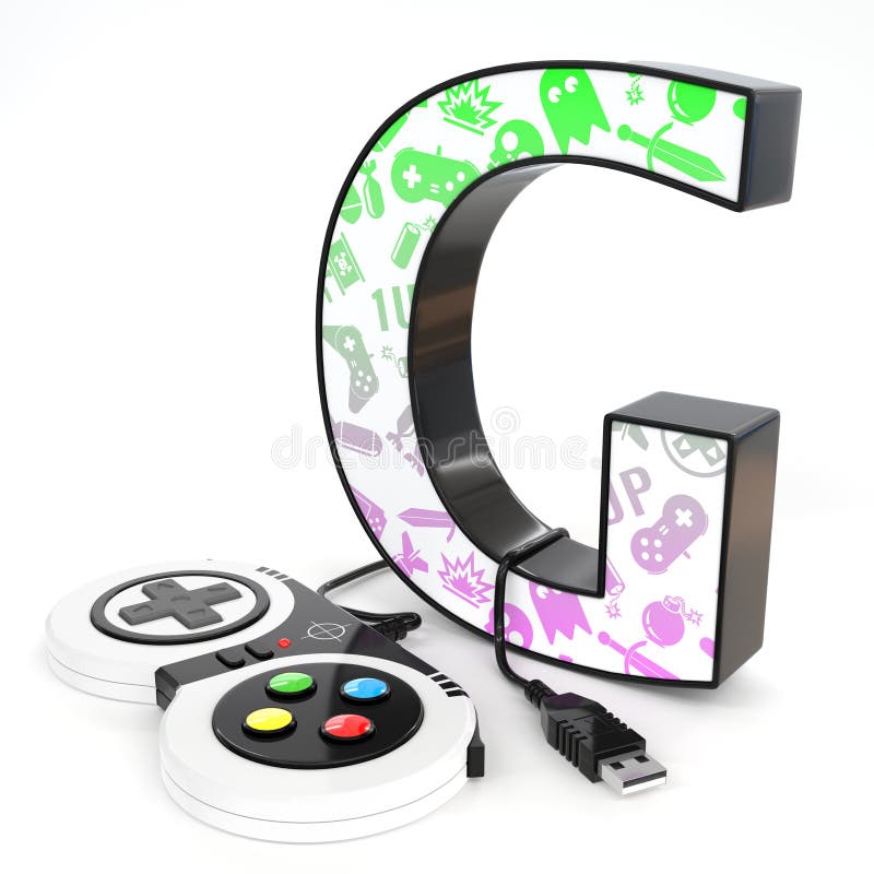 `L` 3d Letter with Video Game Controller Stock Illustration ...