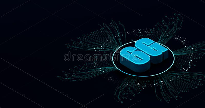 6G 3d Rendering Wireless Network and Big Data Concept on Black ...