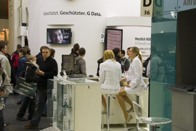 G Data on Cebit 2010 editorial photo. Image of people - 14184896