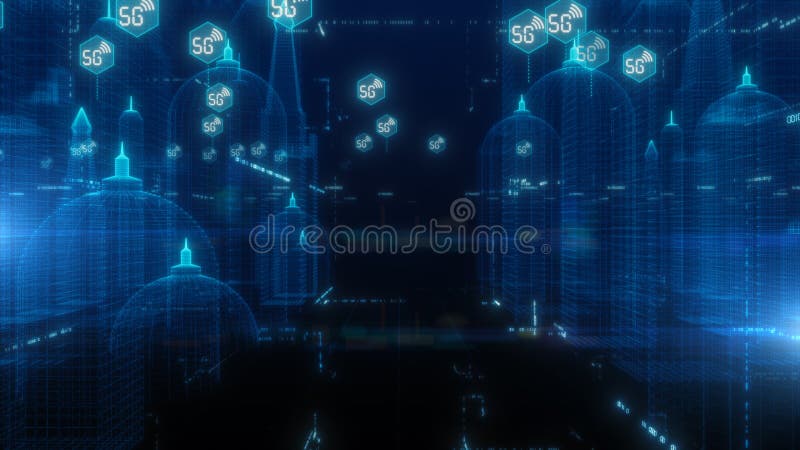 5G in Digital City, Technology Digital Data Connection Concept Stock ...