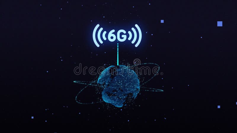 6G Digital Global Technology World Network. Network and Communication ...