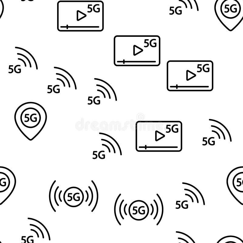 5G Fast Network, Connection To Website Vector Seamless Pattern Stock ...