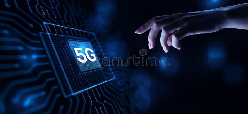 5G Fifth Generation of Mobile Internet. Fast Connection Stock ...