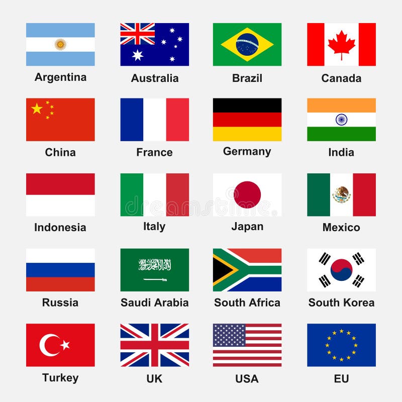 G-20 flags stock vector. Illustration of economy, arabia - 72245488