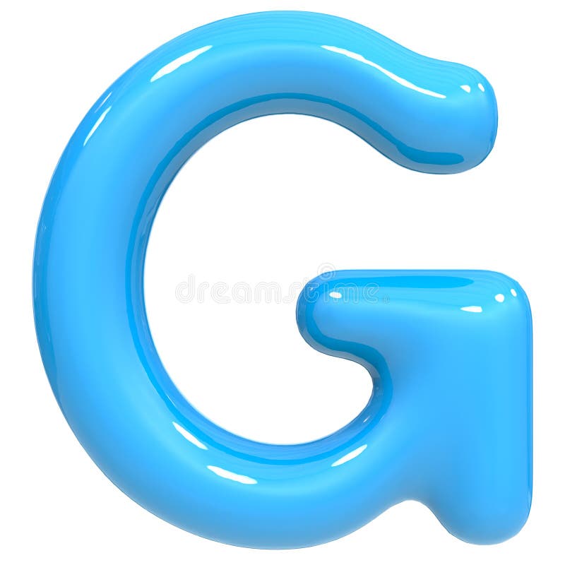 G Font Blue 3D with White Background Stock Illustration - Illustration ...
