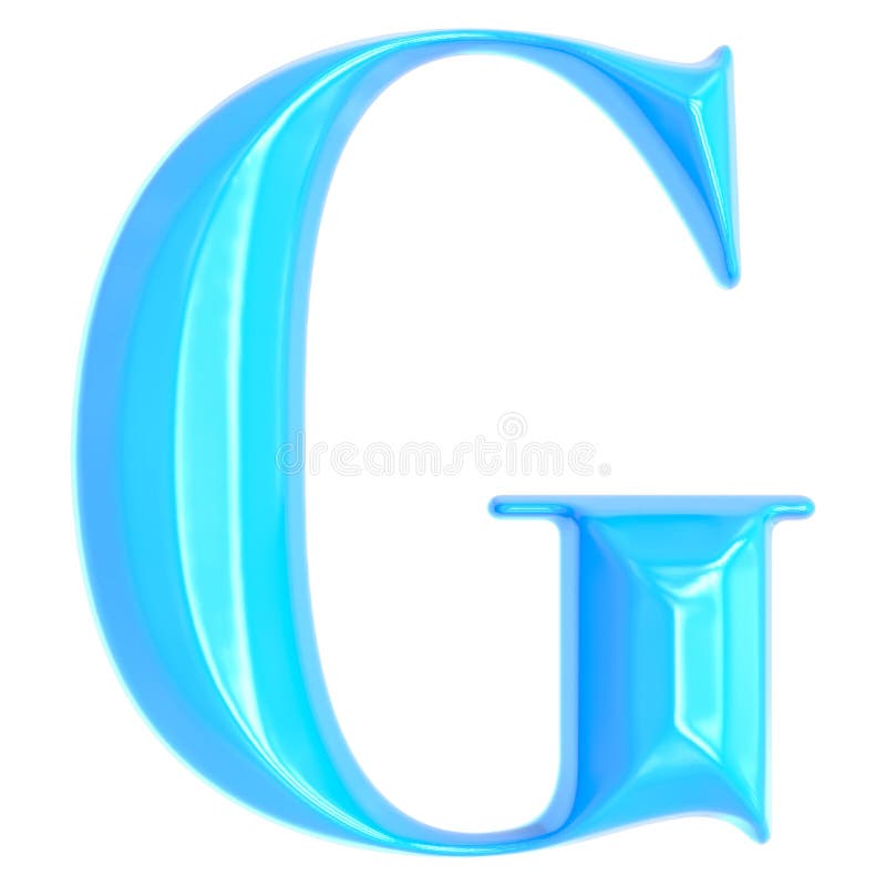 G Font Blue 3D with White Background Stock Illustration - Illustration ...
