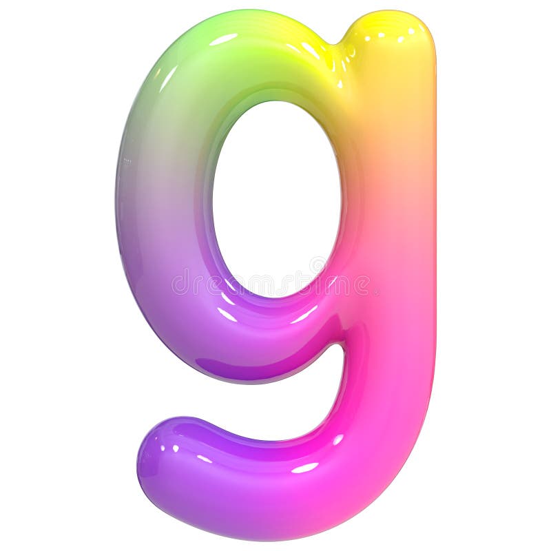 G Font Gradient 3D with White Background Stock Illustration ...