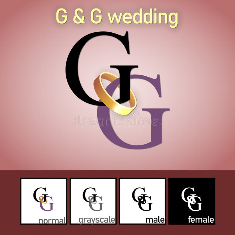 G and G Letter with Wedding Ring Logo. - Vector Stock Vector ...