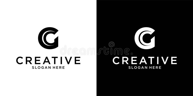 G or GG Initial Letter Logo Design Concept Stock Vector - Illustration ...