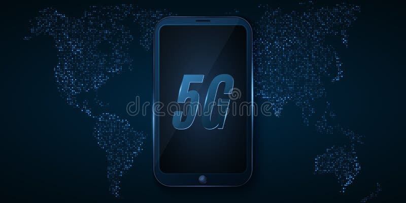 5G Global Network. High Tech Design. Modern Smartphone with High Speed ...