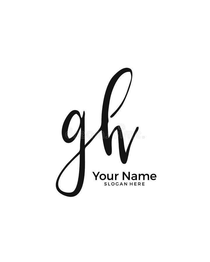 G H GH Initial Logo Signature Vector. Handwriting Concept Logo. Stock ...