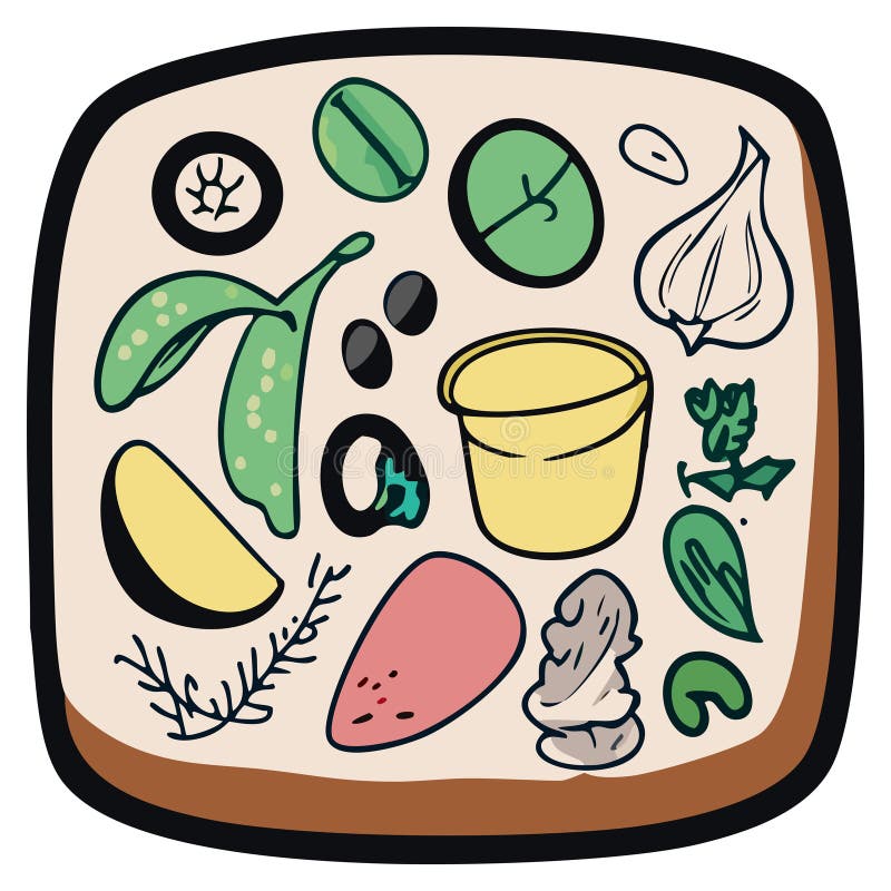 2024G_0031 Hand Drawn Food Elements Vector Graphics 005 Stock Vector ...