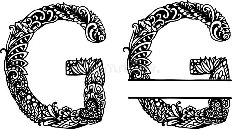 Hand Drawn Letter G for Design Element. Vector Illustration Stock ...