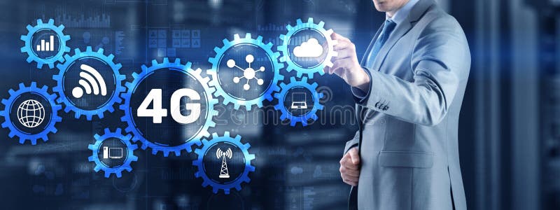 4G High-speed Internet Connection Telecommunication Concept. Stock ...